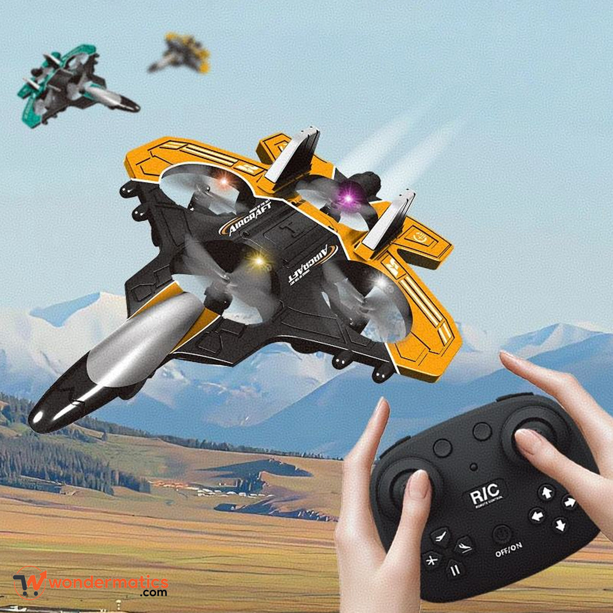 Rechargeable RC Fighter Jet | Foam Airplane with Gyro & LED Lights ...