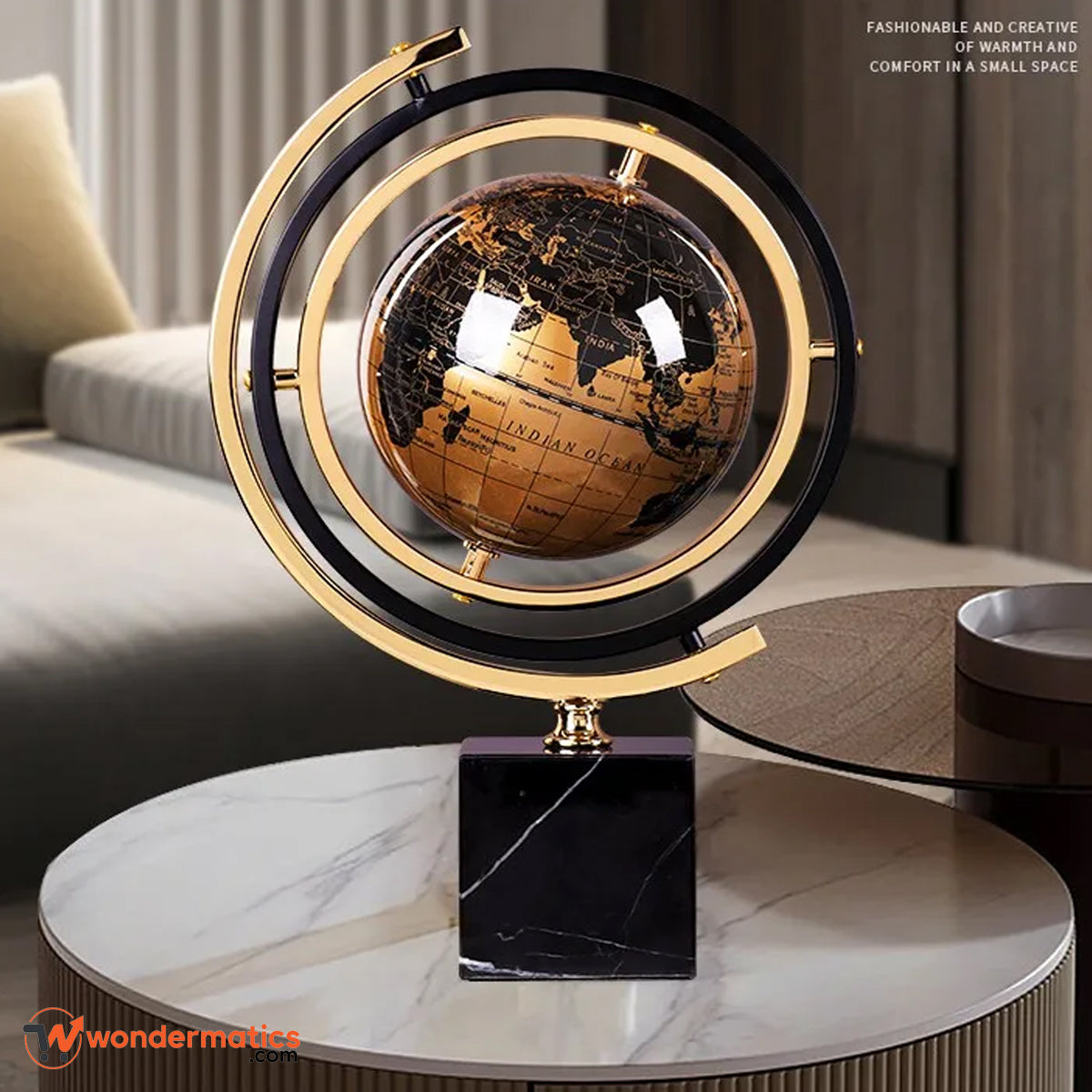 Luxury Decorative World Globe Golden Rotating Desk Home Decor